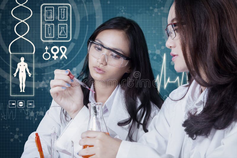 Two Students Doing Experiments in the Lab Stock Image - Image of ...