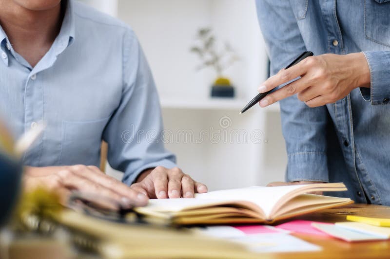 Two Students Doing Homework Together at the Home or Class Room Stock ...