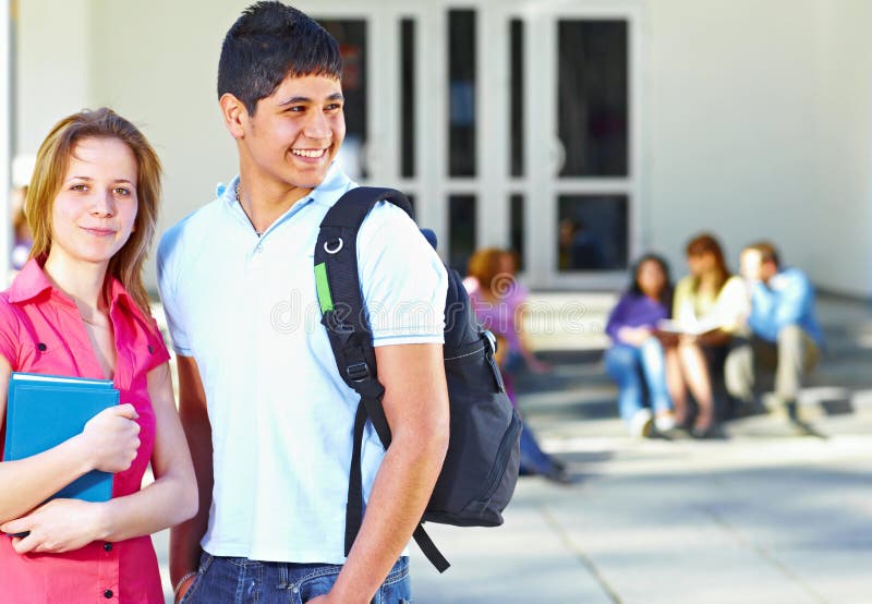 Two Students in Front of Group Stock Photo - Image of education, women ...