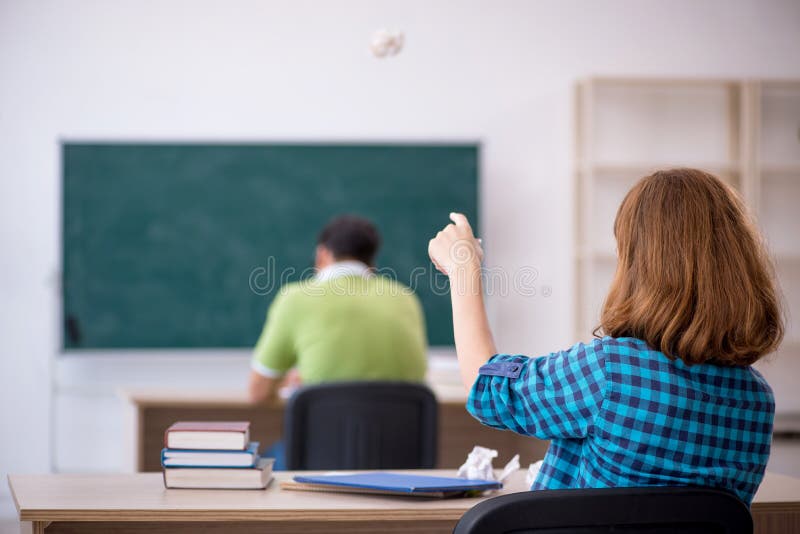 Two Students Having Fun in the Classroom Stock Photo - Image of ...