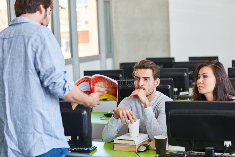 Two Students Learn Together in Teamwork Stock Image - Image of work ...