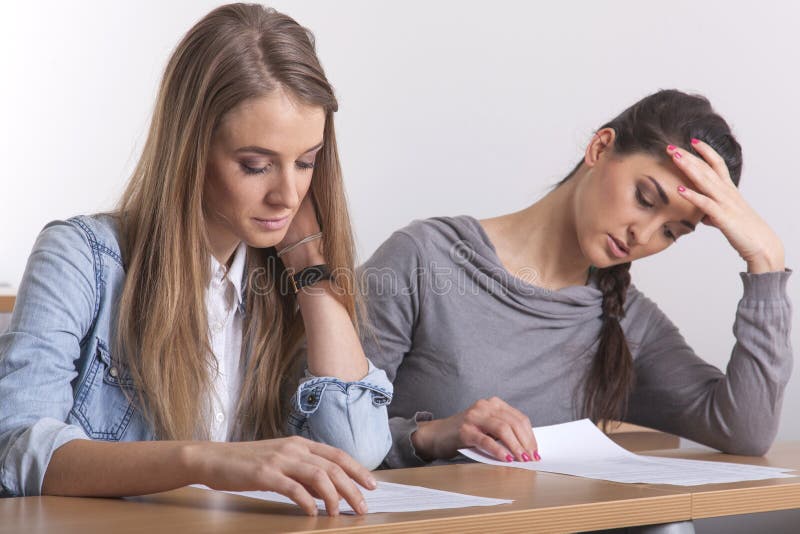 Two students learning stock photo. Image of haired, learn - 50714780