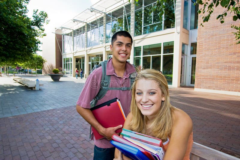 Students Outside of School stock image. Image of people - 7427633