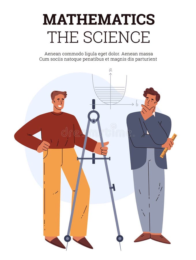 Two Students or Scientists with Huge Compass Mathematician and ...