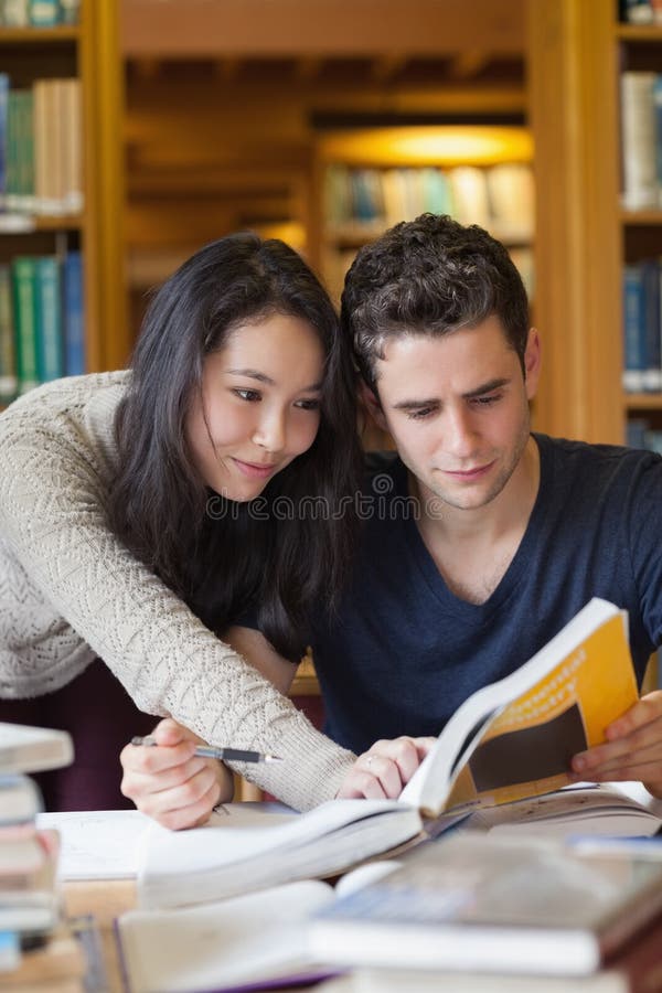 Two Students Studying in a Library Stock Photo - Image of making ...