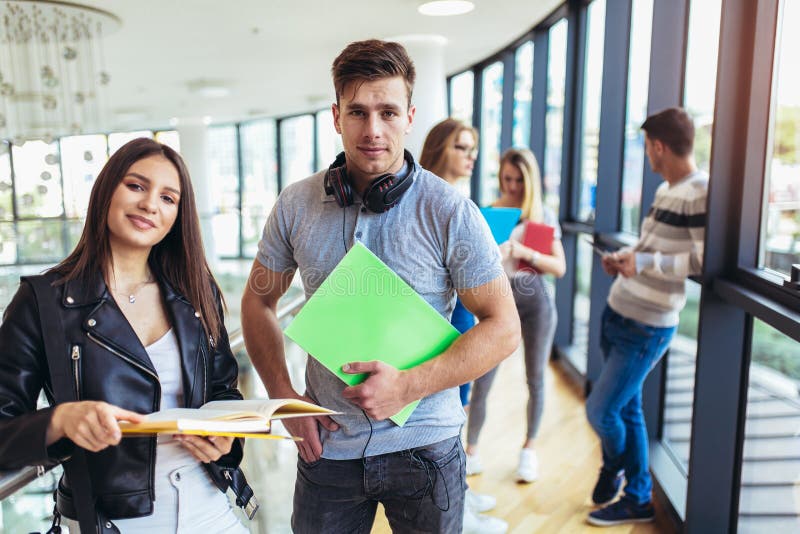 Students Studying Together in the Hall of the University Stock Photo ...