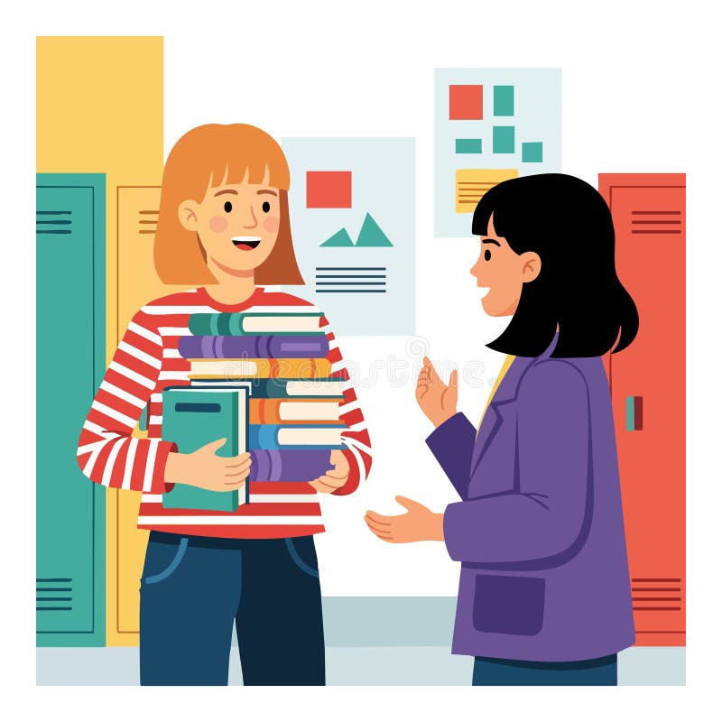 Two Students Talking Stock Illustrations – 347 Two Students Talking ...