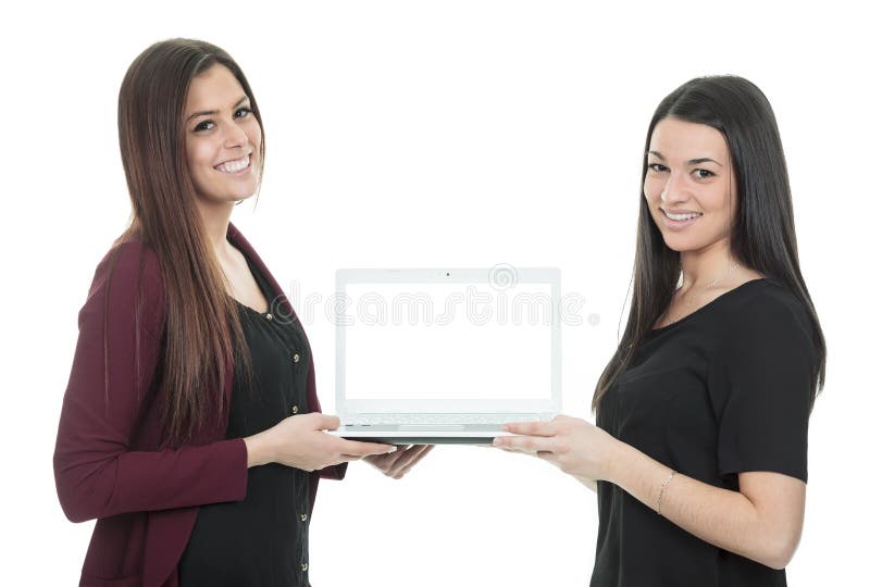 Two students work computer stock image. Image of people - 50527103