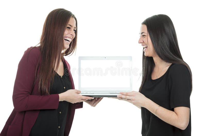 Two students work computer stock image. Image of beautiful - 50527145