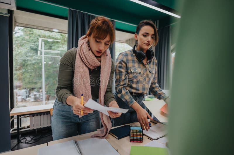 Students Collaborating on a Classroom Project with Focus and Teamwork ...