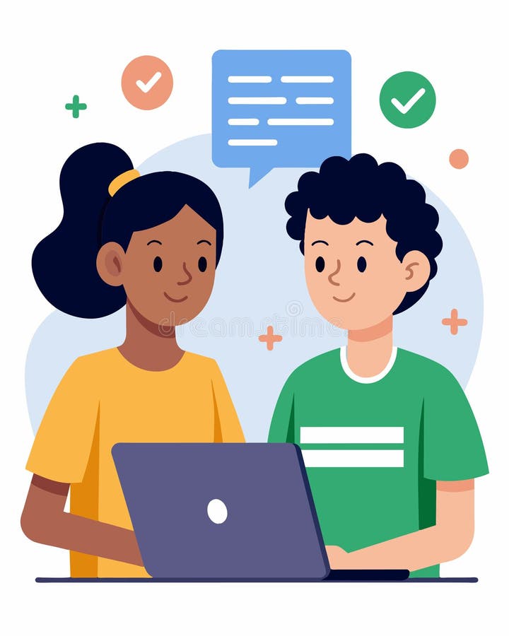 Two Students Work Together To Debug a Simple Program on Their Laptops ... Two Students Work Together To Debug a Simple Program on Their Laptops ...