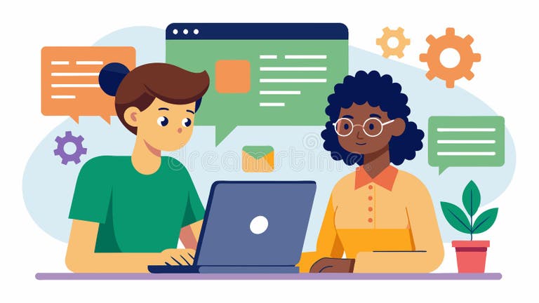 Two Students Work Together To Debug Their Coding Project Using Critical Thinking Skills and ...