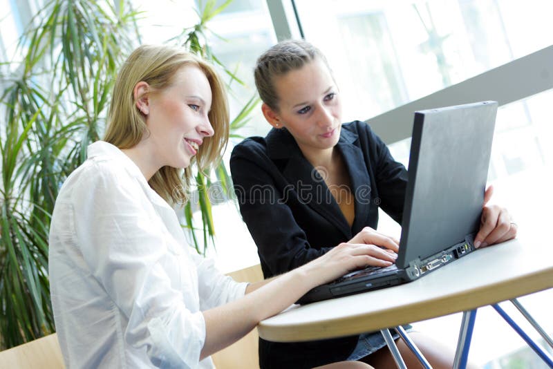 Two students working stock image. Image of students, laptop - 1018995