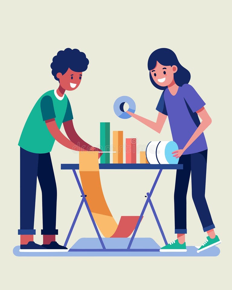 Students Working Together Stock Illustrations – 781 Students Working ...
