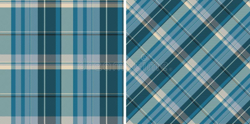 Two Stylish Plaid Patterns in Cool Blue Tones. Versatile for ...
