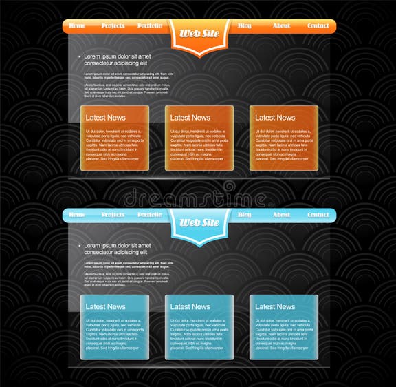 Two Stylish Website Templates. Stock Vector - Illustration of clean ...