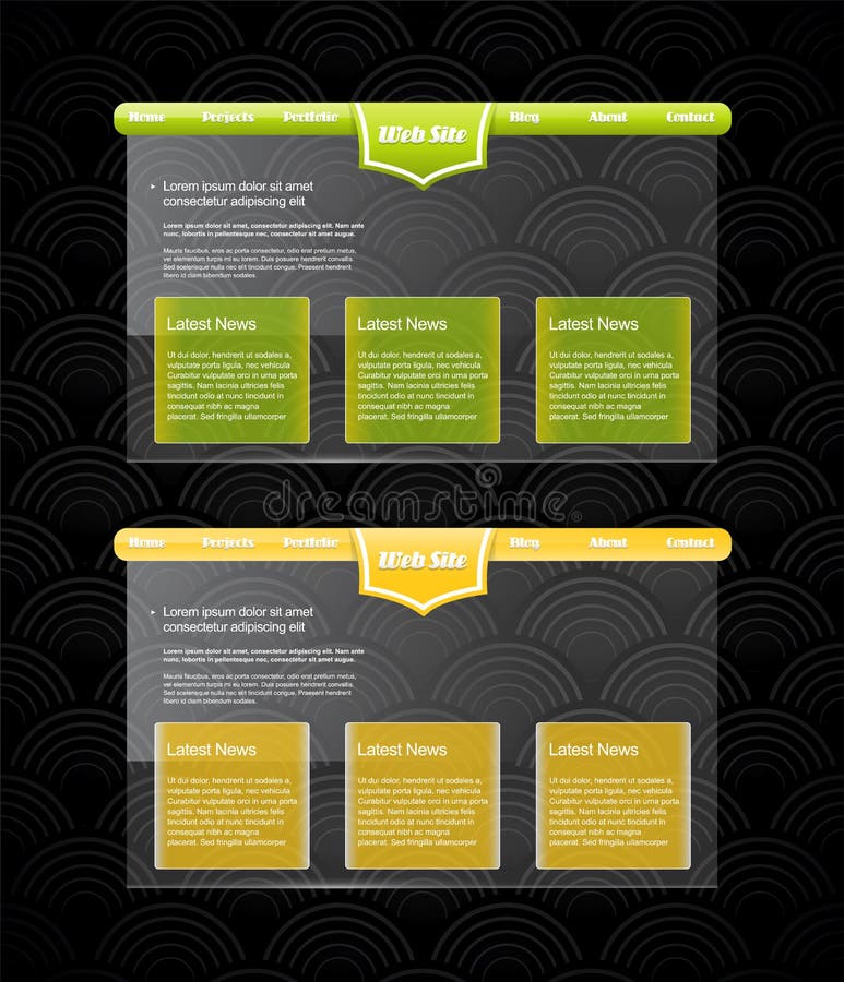 Two Stylish Website Templates. Stock Vector - Illustration of computer ...