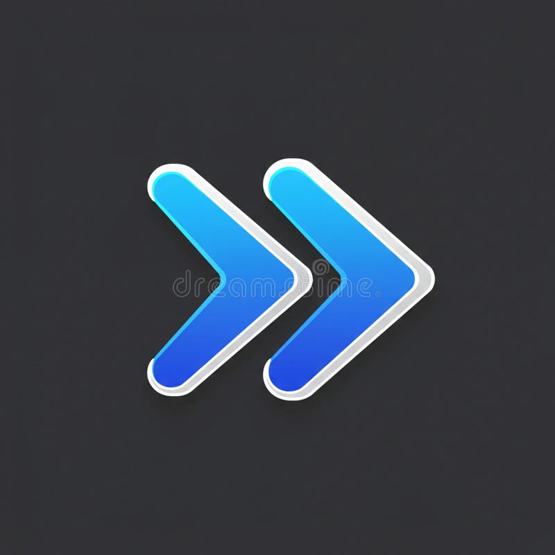 Two Stylized Blue Gradient Arrows Pointing To the Right, Resembling the ...