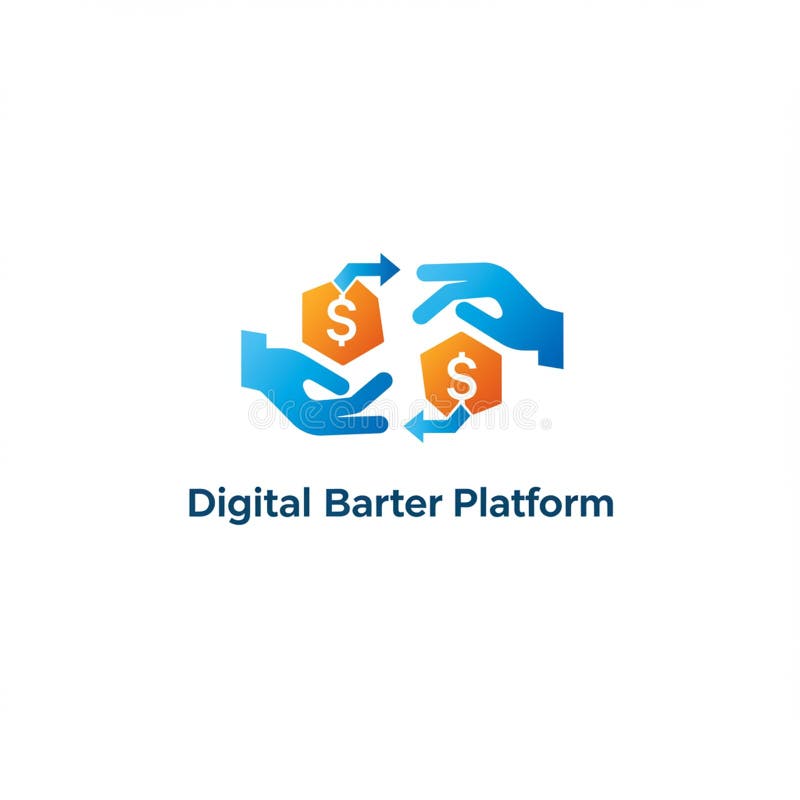 Two Stylized Blue Hands Exchange Hexagonal Orange Tokens Featuring ...