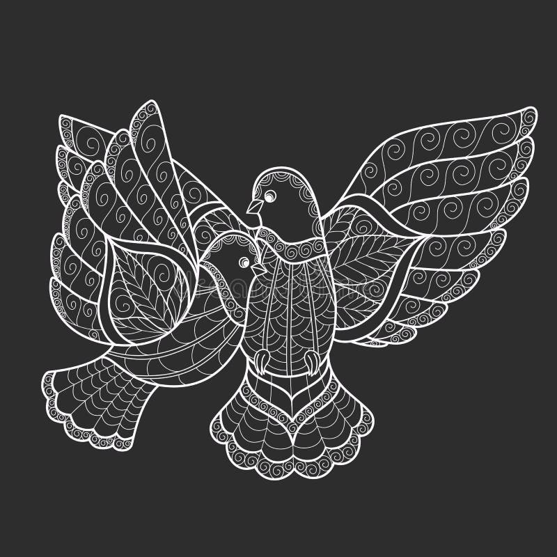 Zentangle Peace Dove Stock Illustrations – 81 Zentangle Peace Dove ...