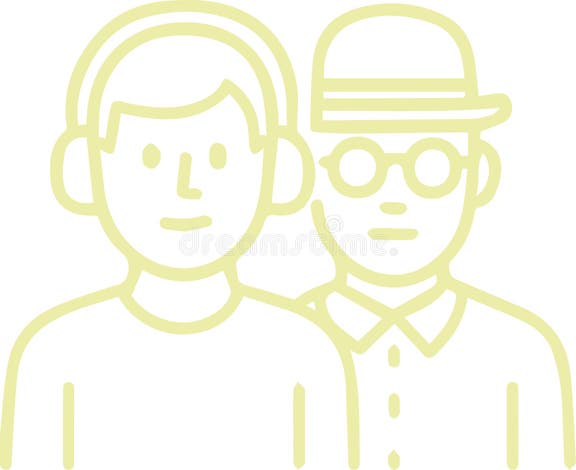 Two Stylized Figures Side-by-Side: Generations and Styles in Vector Art ...
