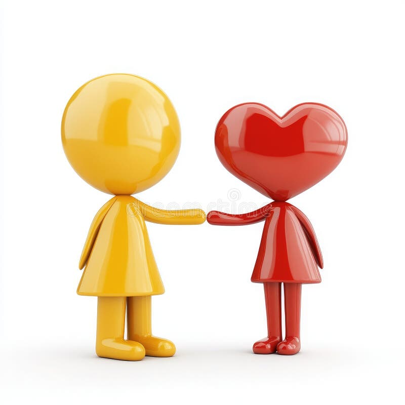 Friendly Yellow and Red Figurines Shaking Hands Stock Illustration ...