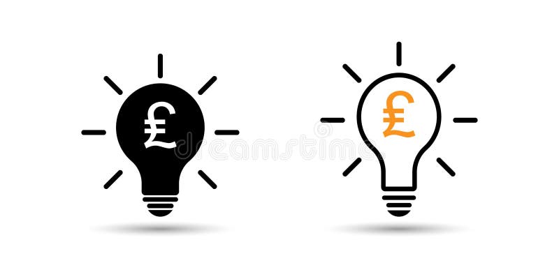 Financial Idea Light Bulb with British Pound Symbol. Stock Vector ...