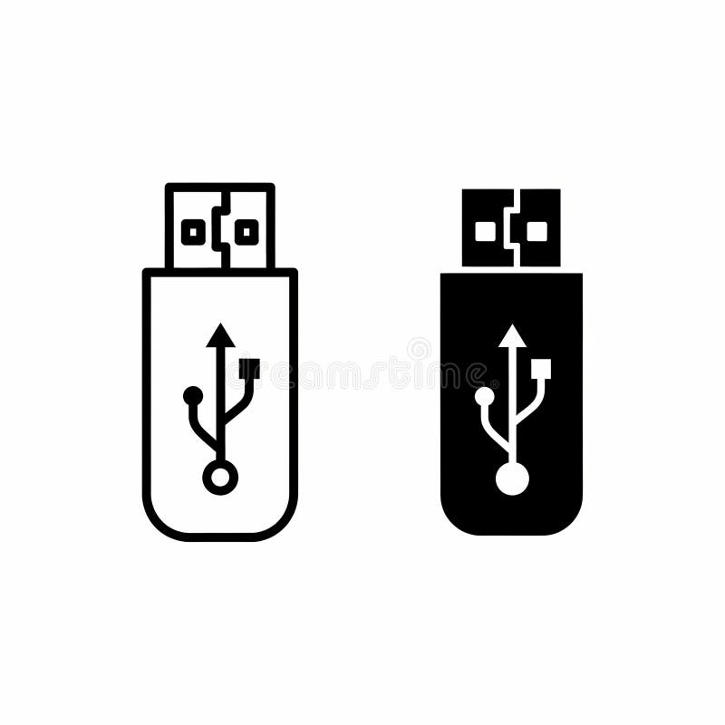 USB Flash Drive Icon Set stock illustration. Illustration of electronic ...