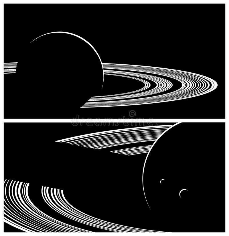 Planet with Rings Illustrations Close Up Stock Vector - Illustration of ...
