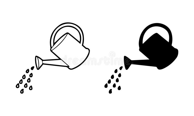 Watering Can Cartoon Black White Stock Illustrations – 536 Watering Can ...