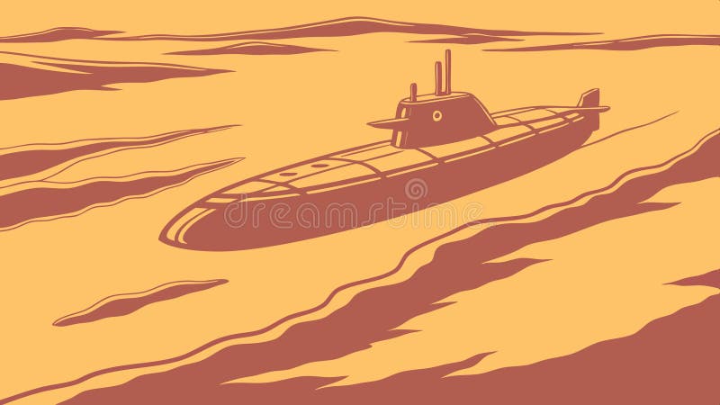 Two Submarines in Warm Ocean Vector Illustration, Vector Design ...
