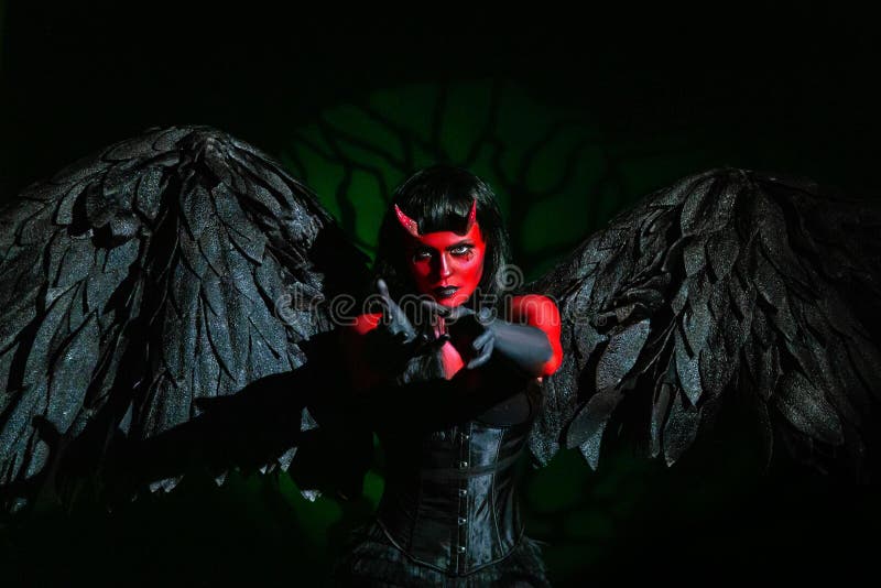 Lady Demon, Creative Photosession Stock Image - Image of girl, face ...