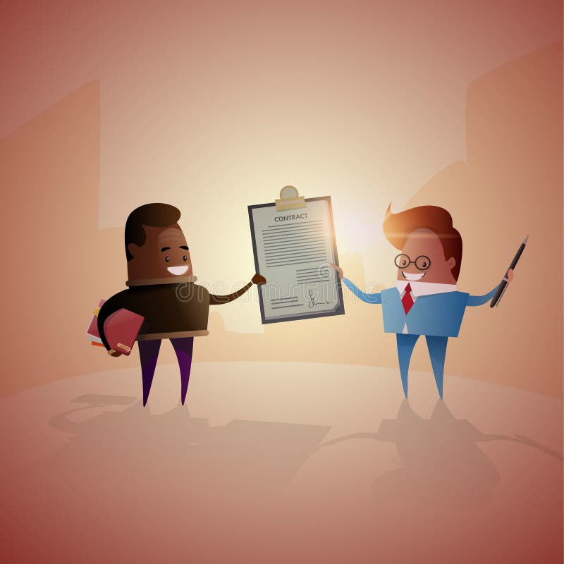 Two Successful Business Man Hold Contract Sign Document Folder ...