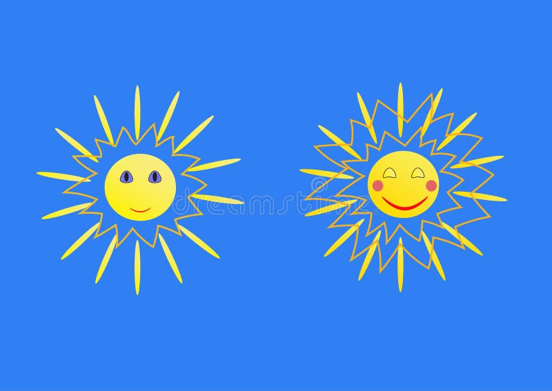 Two sun relaxed and happy stock vector. Illustration of bright - 47364241