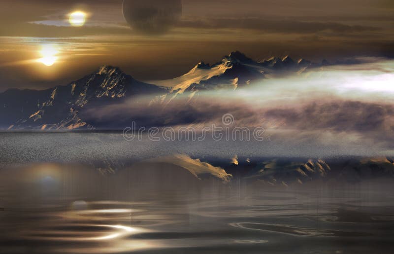 Two suns sunrise stock photo. Image of dark, science - 20175816