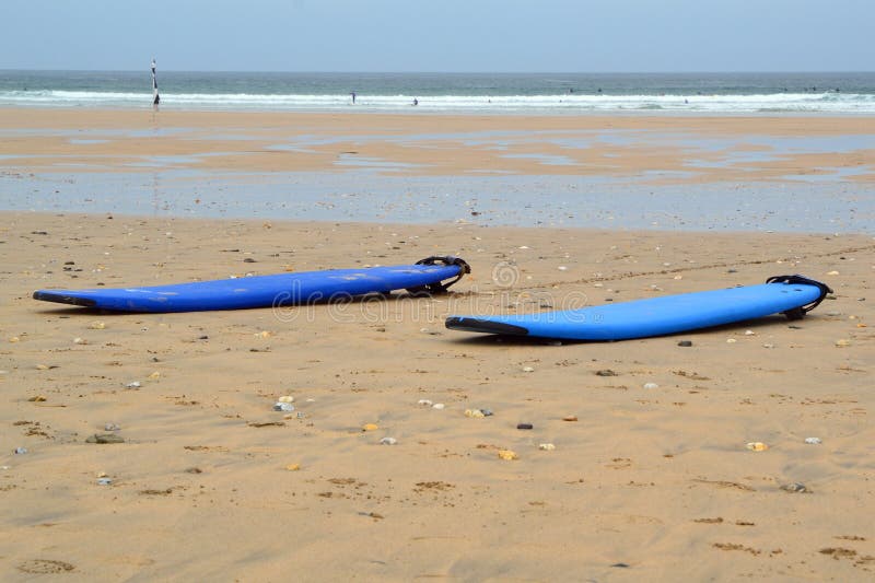 Two Surfboards by the Beach Stock Image - Image of tide, vacation: 94867161