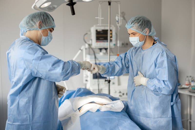 Two Surgeons Each Other Befor an Operation Stock Photo - Image of ...