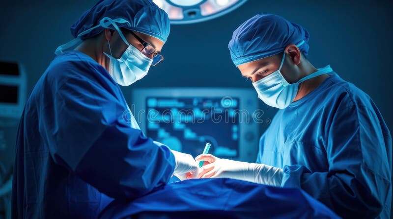 Two Surgeons Operating on a Patient Stock Photo - Image of ...