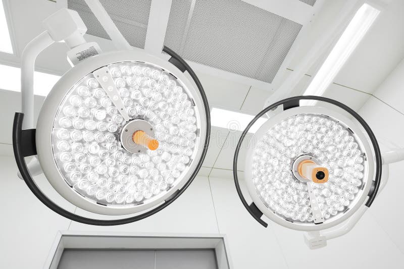 Two Surgical Lamps in Operation Room Stock Photo - Image of care, lamp ...
