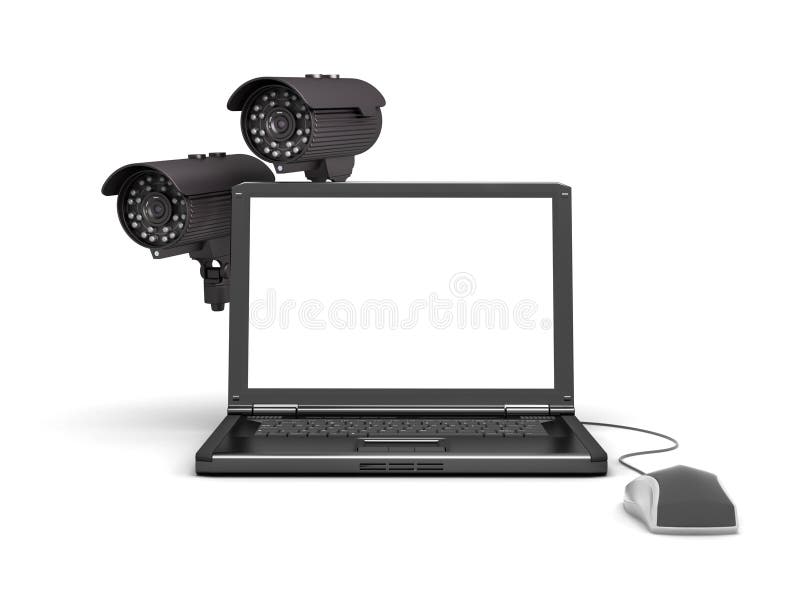 Two Surveillance Cameras and Credit Card Stock Illustration ...