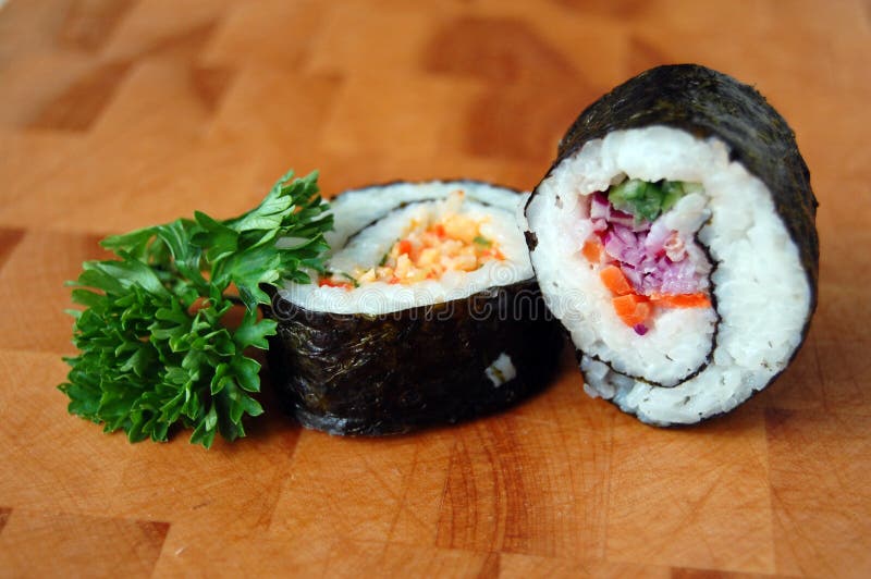 Two Sushi Rolls stock photo. Image of cooked, small, shoot - 44069808