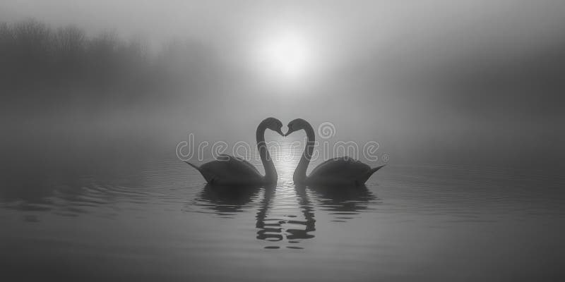 Two Swans Making Heart Shape Stock Image - Image of wildlife, heart ...