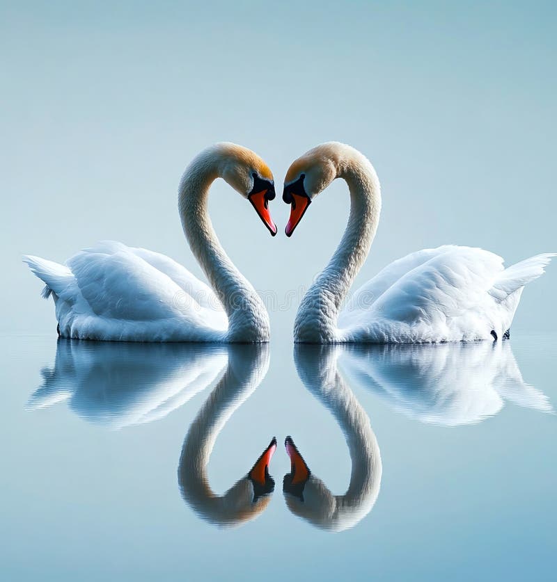 Two Swans Making a Heart Shape with Their Necks Stock Image - Image of ...