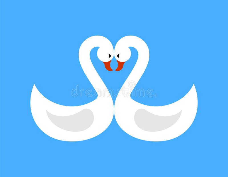 Two Swans Symbol of Love. Vector Illustration Stock Vector ...