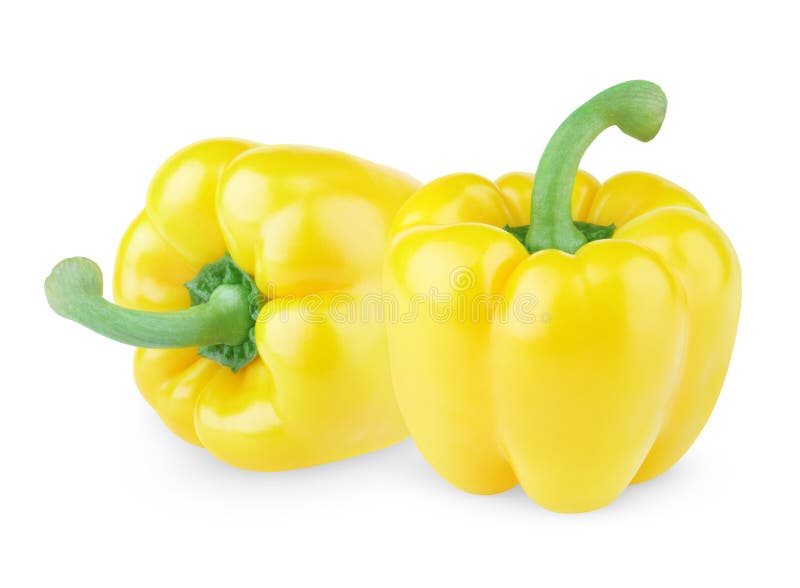 Two Sweet Yellow Paprika (capsicum) Stock Image - Image of freshness ...
