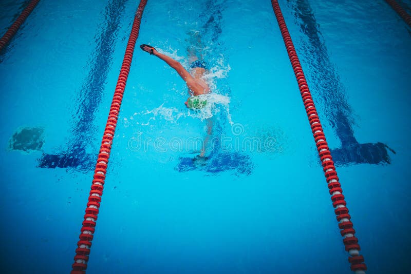 Two Swimmers are Practising Swimming in the Pool Stock Image - Image of ...