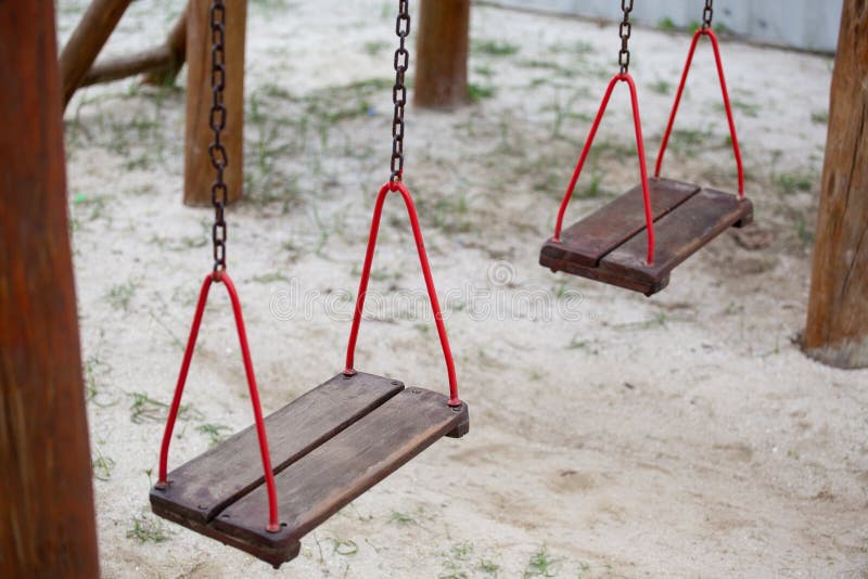Swing Chairs in a Park at Daytime Stock Image - Image of snow ...