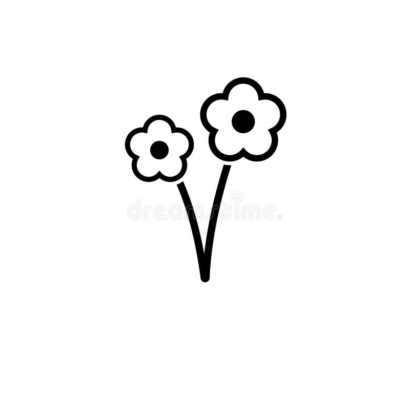 Two Swirl Flowers, Beautiful Floral Solid Flat Vector Icon Isolated on ...