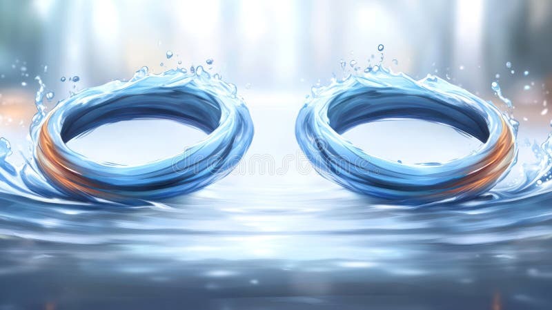 Two Swirling Water Rings Create a Dynamic and Serene Visual Effect in a ...