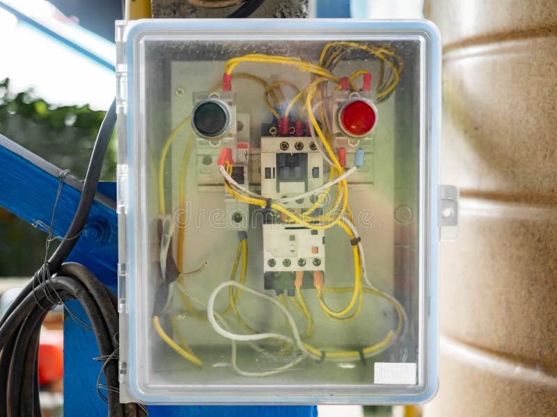 Two Switch on Off Lighting Red Green Stock Image - Image of industry ...